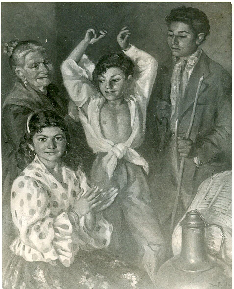 Gitanos - Pintor Sevillano Miguel Ballesta Maqueda